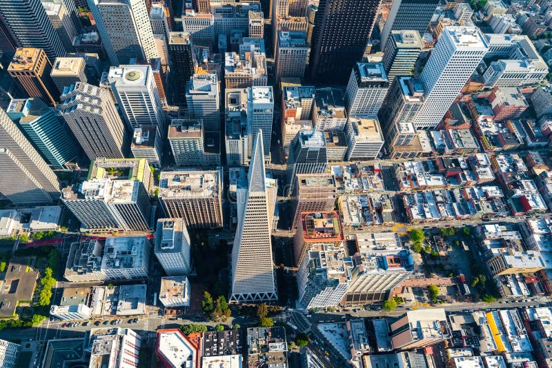 Downtown San Francisco Aerial View Stock Image - Image of downtown ...