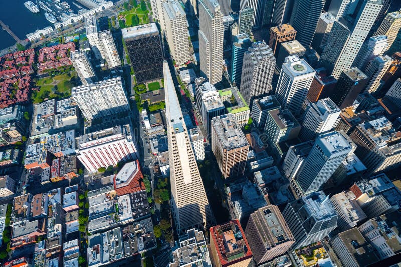 Downtown San Francisco Aerial View Editorial Photography - Image of ...