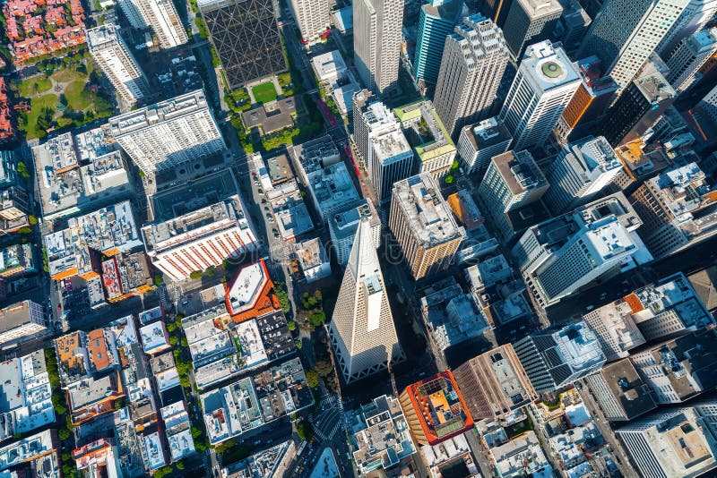 Downtown San Francisco Aerial View Stock Image - Image of landmark ...