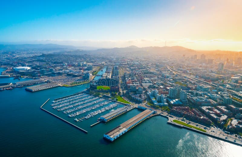 Downtown San Francisco Aerial View Stock Image - Image of california ...