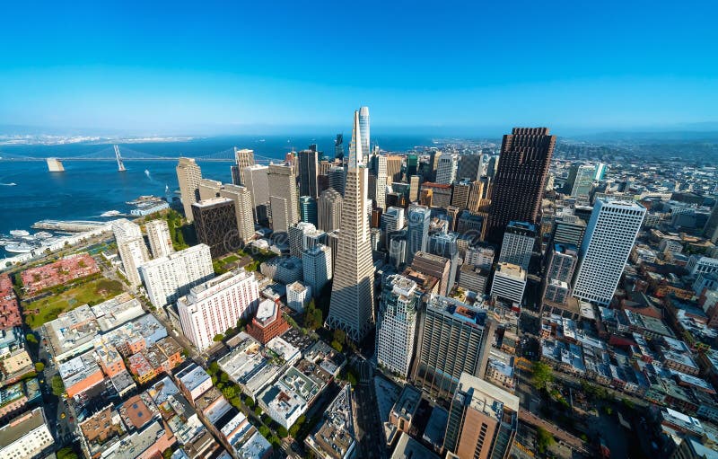 Downtown San Francisco Aerial View Stock Photo - Image of city, office ...