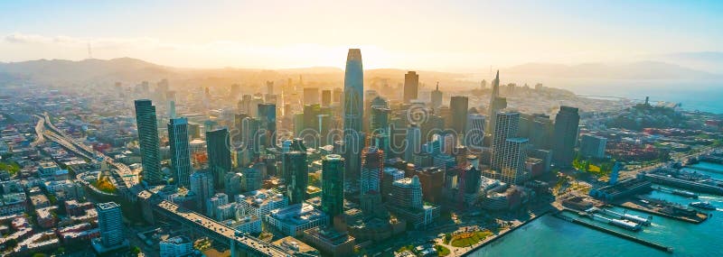 Downtown San Francisco Aerial View Stock Photo - Image of california ...