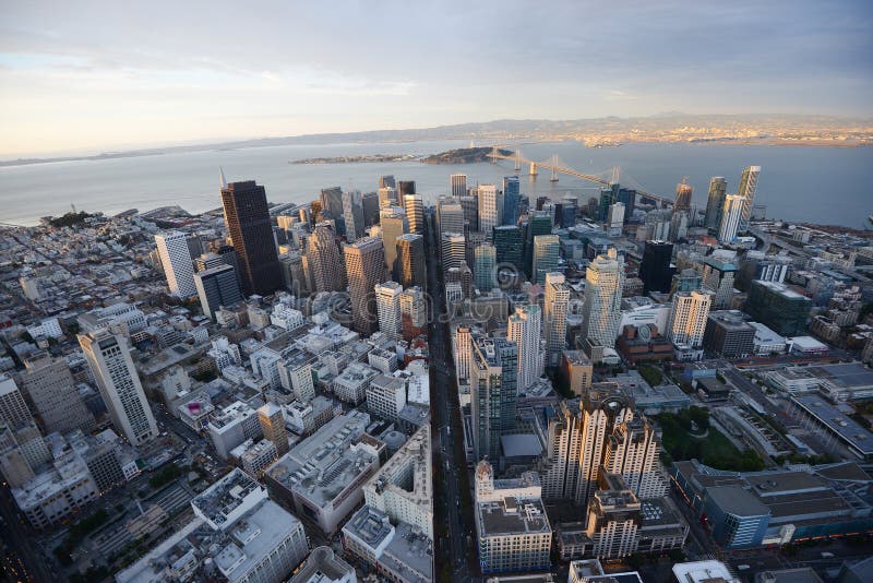 Downtown San Francisco Aerial View Stock Photo - Image of architecture ...