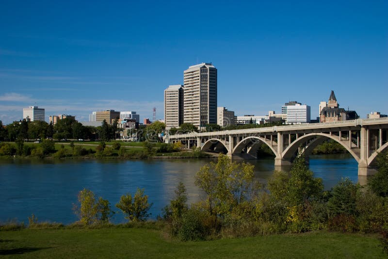 Downtown Saskatoon stock photo. Image of building, saskatchewan - 7671626