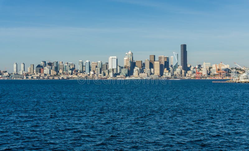 Downtown Seattle Landscape stock image. Image of elliott - 128134381