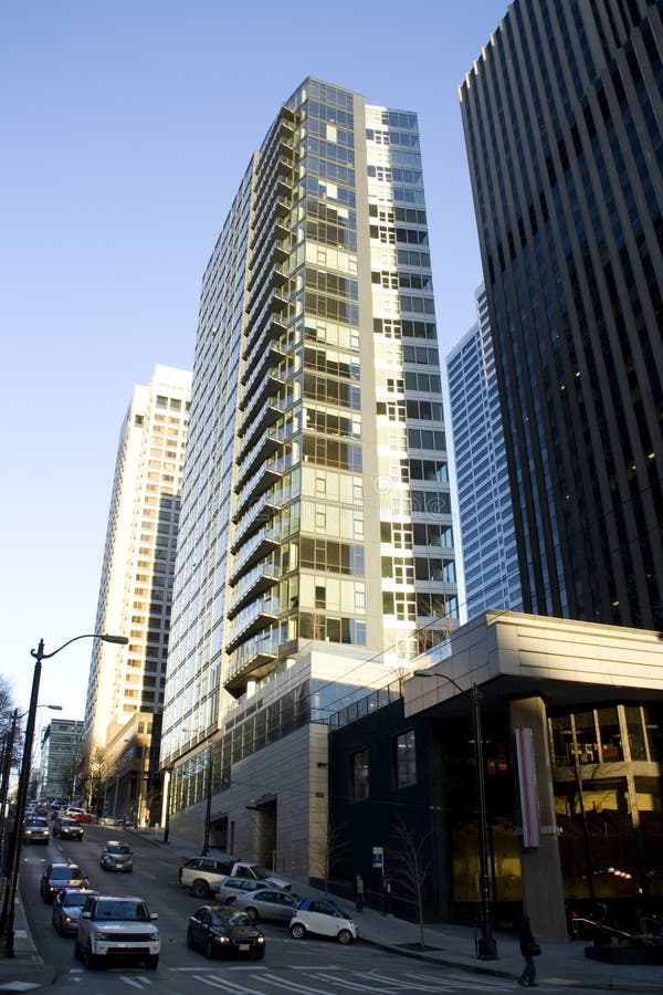 Downtown Seattle Office Buidlings Stock Photo - Image of exteriors ...