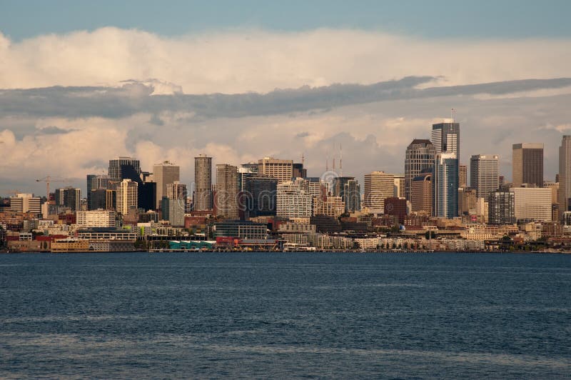 Dowtown Seattle skyline stock image. Image of buildings - 107709239