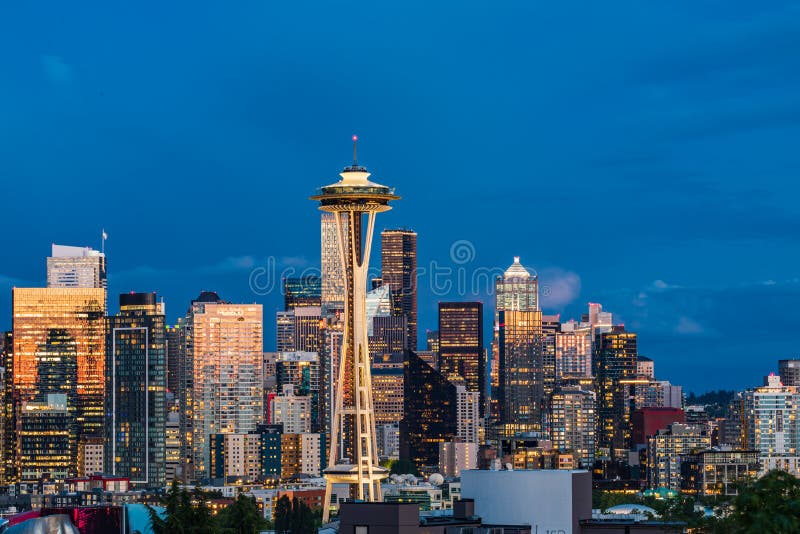 Downtown Seattle at Sunset on a Summer Day Editorial Stock Photo ...
