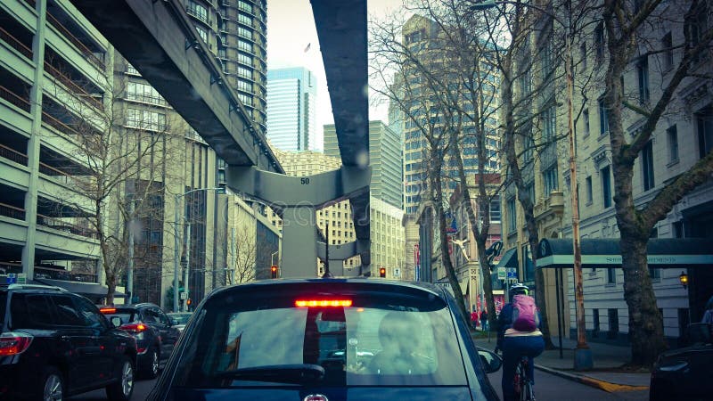 Downtown Seattle editorial photo. Image of rushhour - 113757131