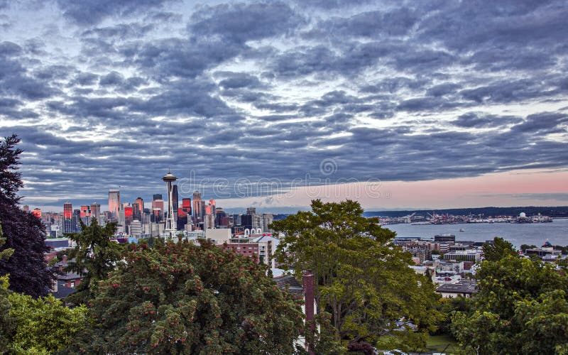 Downtown Seattle in the Twilight Hour Stock Photo - Image of attraction ...