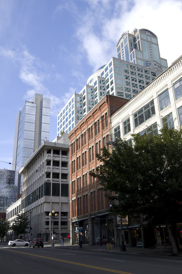 Downtown Seattle Office Buildings Traffics Editorial Image - Image of ...