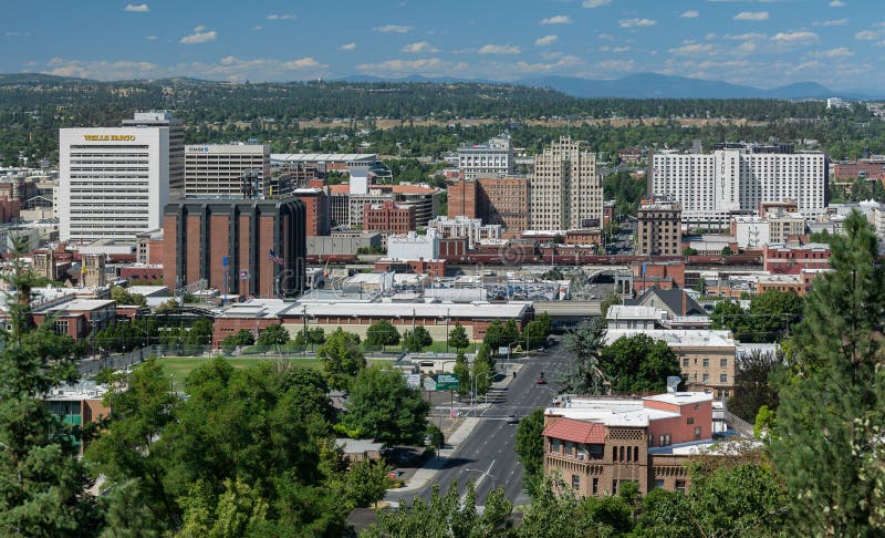 Downtown Spokane Riverfront Stock Image - Image of waterway, leaf ...