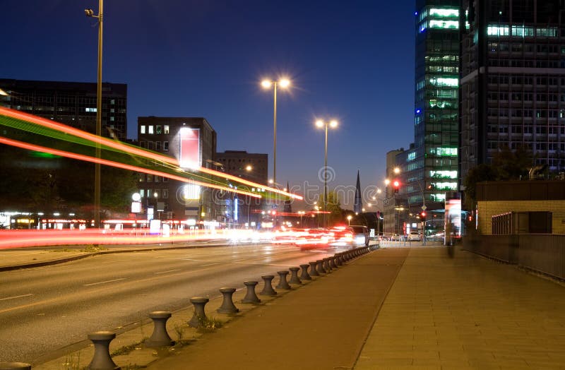 Night street view stock photo. Image of night, streetlamp - 34416