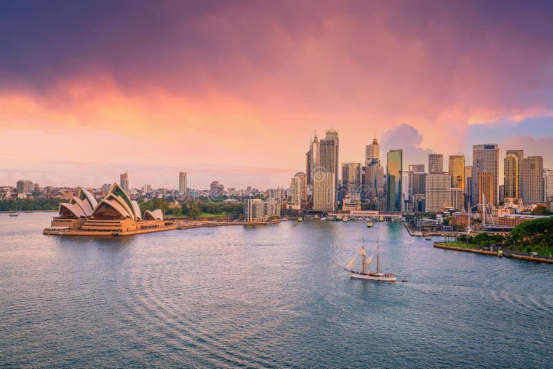 Downtown Sydney Skyline in Australia from Top View Stock Photo - Image ...