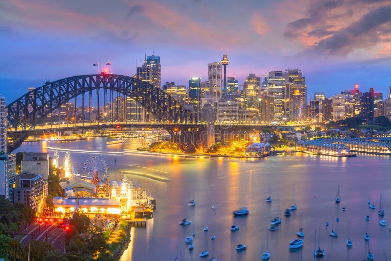 Downtown Sydney Skyline in Australia from Top View Stock Photo - Image ...