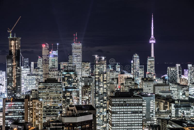 Downtown Toronto at night stock photo. Image of christmas - 35105808