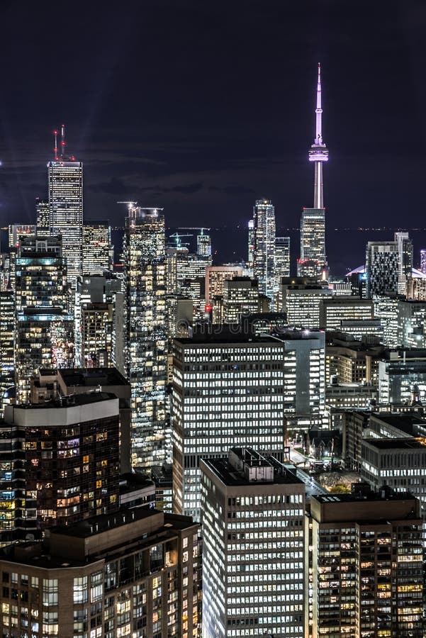Downtown Toronto at night stock photo. Image of people - 35105814