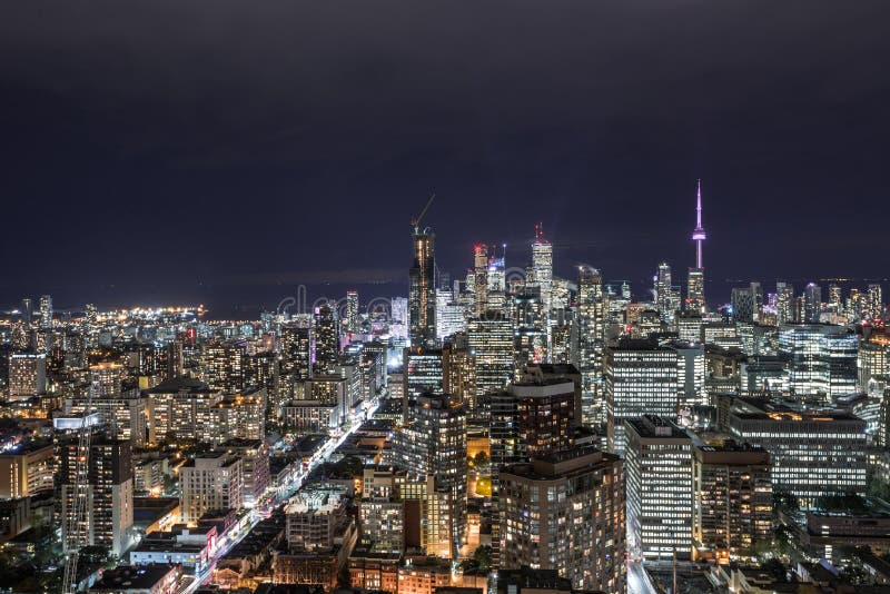 Downtown Toronto at night stock image. Image of summer - 35160005