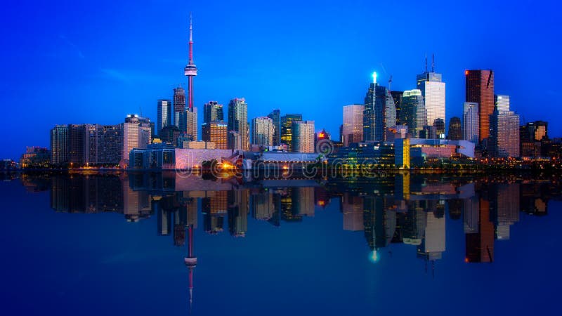 Downtown Toronto Skyline Reflection Stock Image - Image of skyline ...