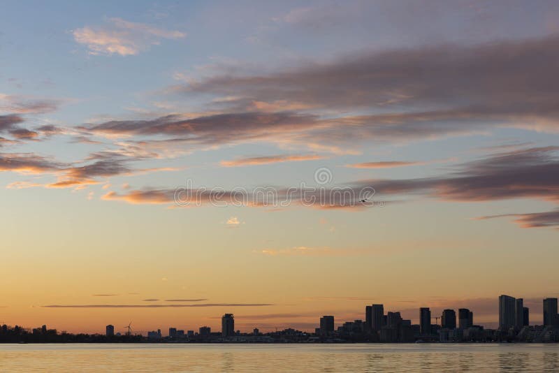 Downtown Toronto Skyline at Sunset Stock Photo - Image of dusk ...