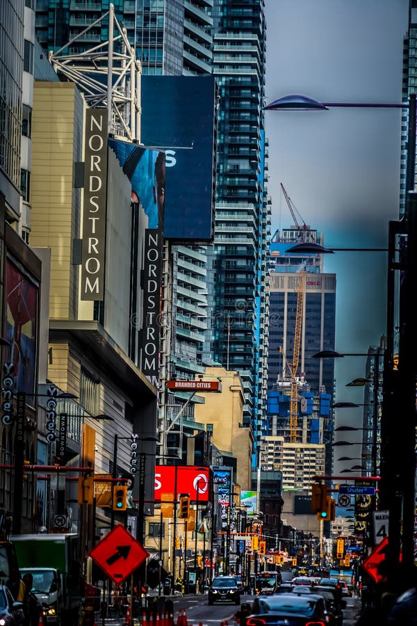 Downtown toronto street editorial stock photo. Image of site - 357074083