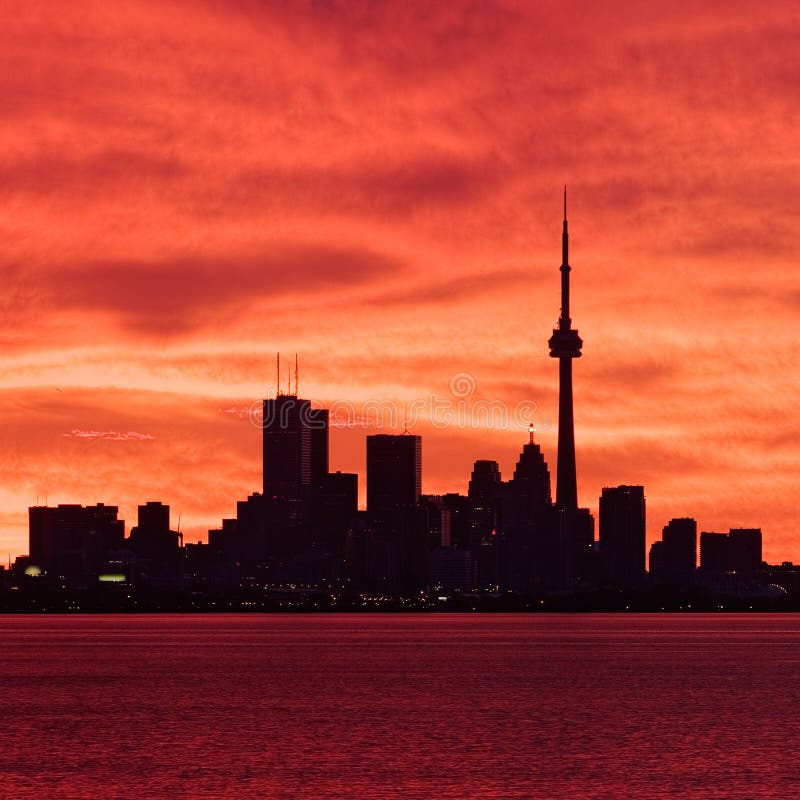 Toronto Skyline at dawn stock photo. Image of lake, morning - 4632116
