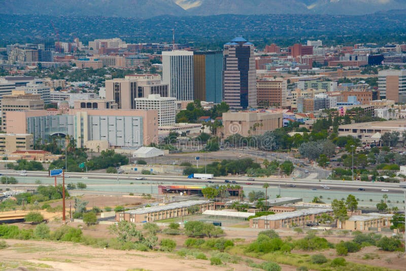 Downtown Tucson Closeup stock image. Image of city, desert - 80118787