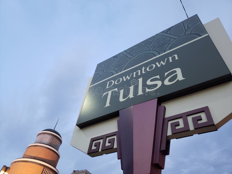 Downtown Tulsa Sign ,Oklahoma USA Editorial Stock Photo - Image of ...