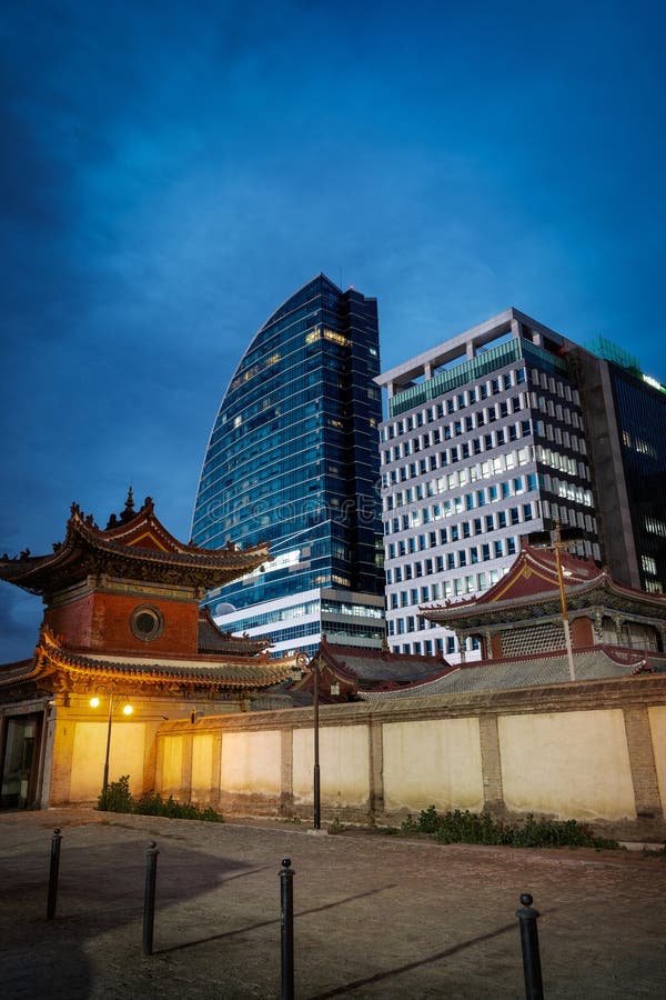 Downtown Ulaanbaatar at Night, Mongolia Editorial Photography - Image ...
