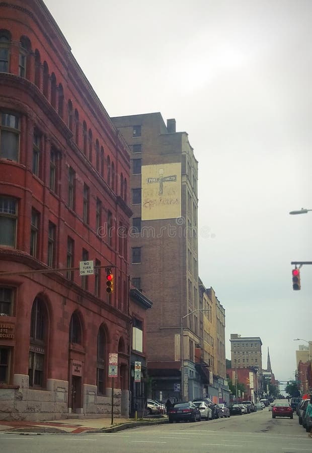 Downtown editorial stock photo. Image of downtown, sign - 133638428