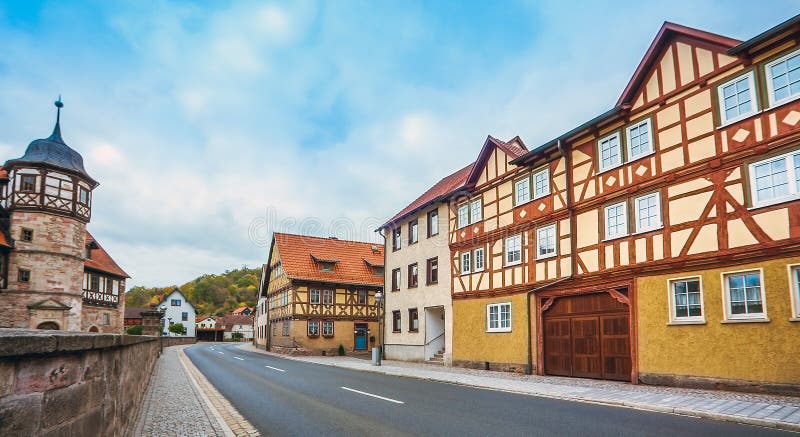 The Downtown of Wasungen in Thuringia Germany Stock Image - Image of ...