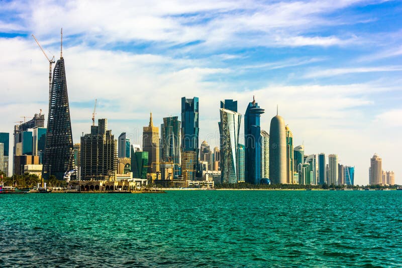 Downtown Waterfront of Doha, Qatar Editorial Photo - Image of arab ...