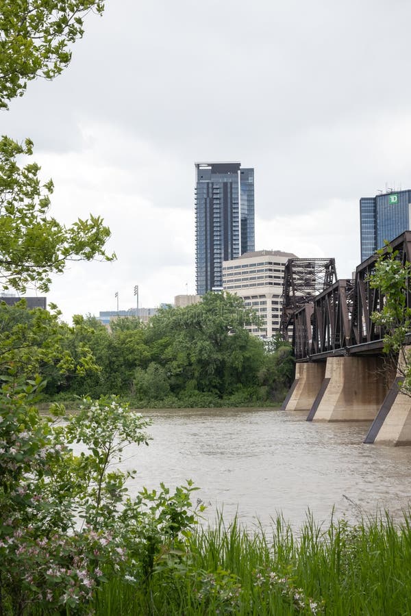 Downtown Winnipeg As Seen from a Park in St. Boniface Stock Image ...