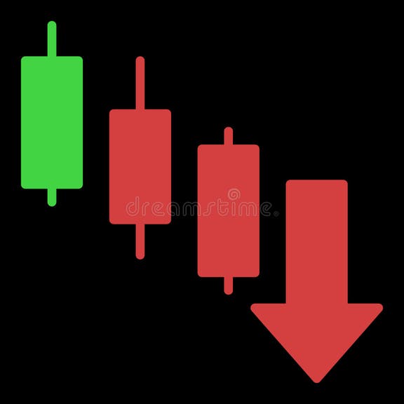 Downtrend Candlestick Pattern Vector Cryptocurrency Analytics Colored ...