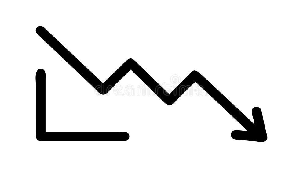 Downtrend Graph Icon, Decrease Decline Loss Symbol, Vector Design ...