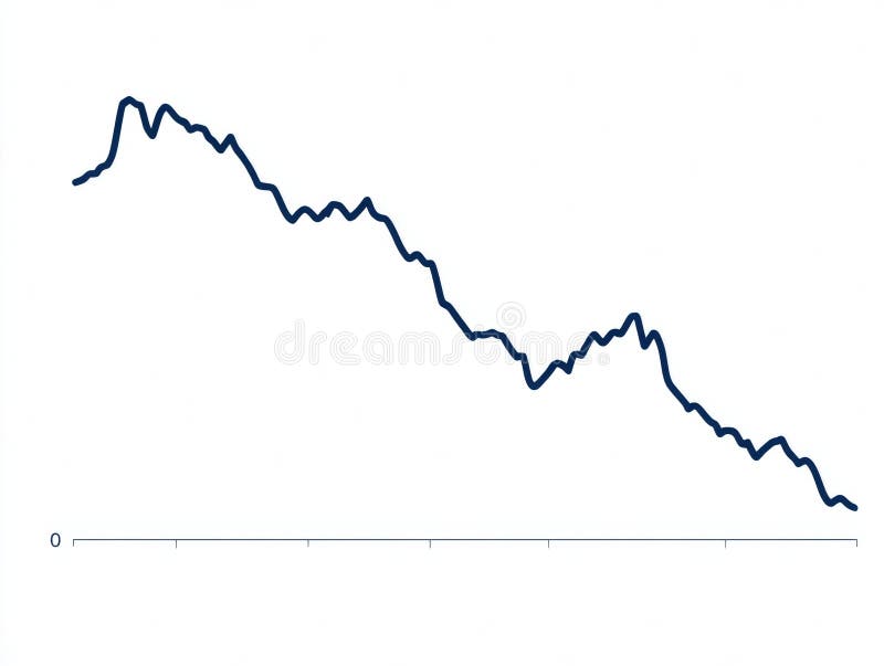 Downtrend Line Graph Shows a Continuous Decline Over Time. Stock ...