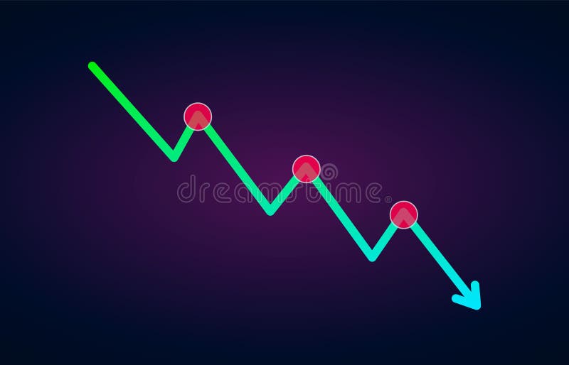 Downtrend Trend Definition Flat Icon - Bearish Chart Pattern Figure ...