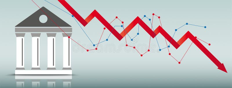 Bourse Building Downturn Chart Header Stock Vector - Illustration of ...