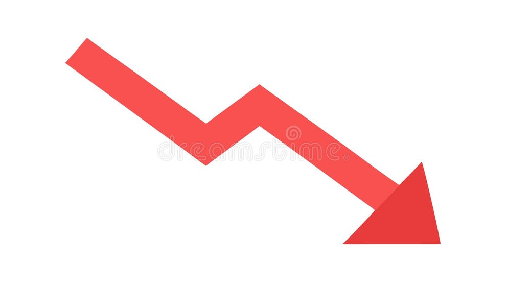 Downward Arrow, Negative Trend Indicator, Vector Design Generative AI ...