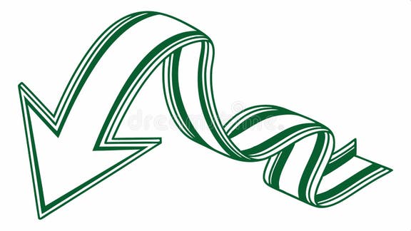 Downward Arrow with Ribbon, Direction and Decrease Symbol Vector Design Generative AI Stock ...