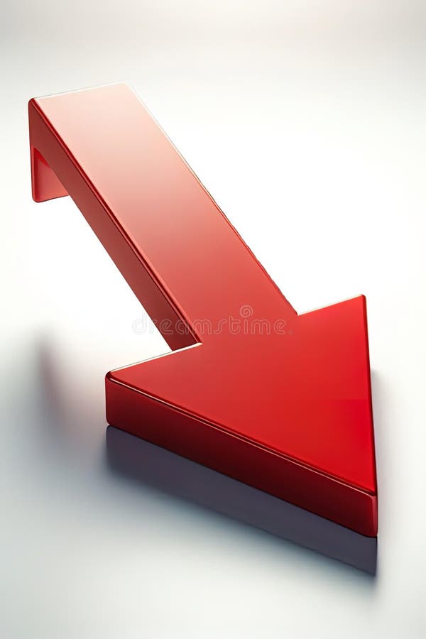 Down Side Arrow Symbol Negative Growth Sign Symbol Stock Illustration ...