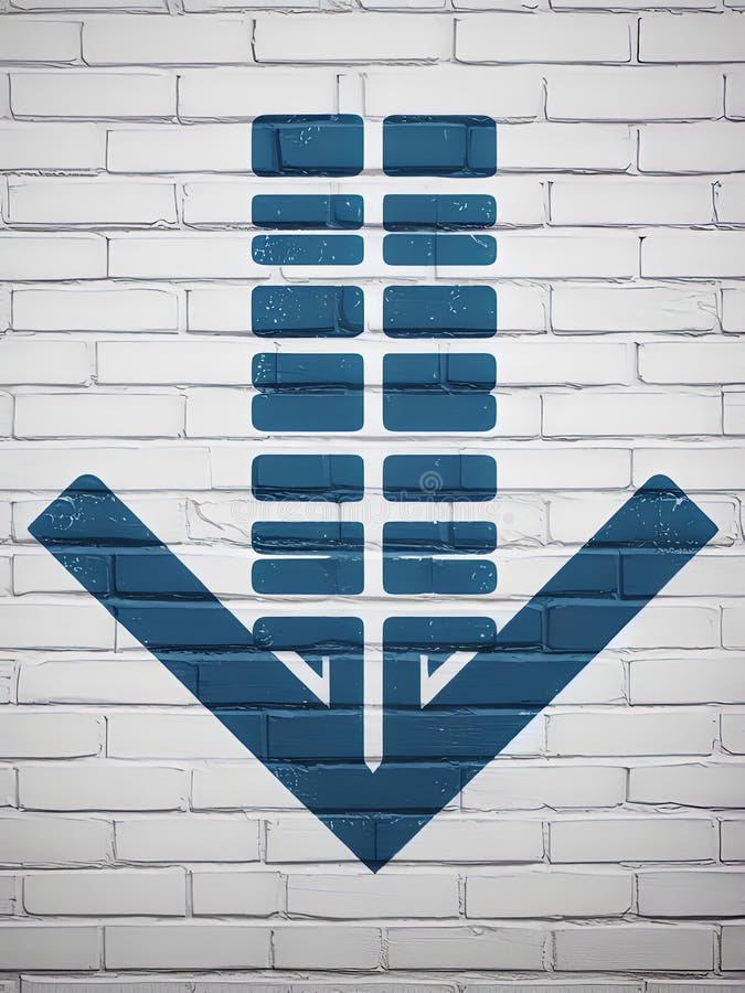 Down Side Arrow Symbol Negative Growth Sign Symbol Stock Illustration ...