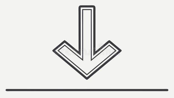 Downward Arrow Symbol, Download and Direction Indicator, Vector Design ...