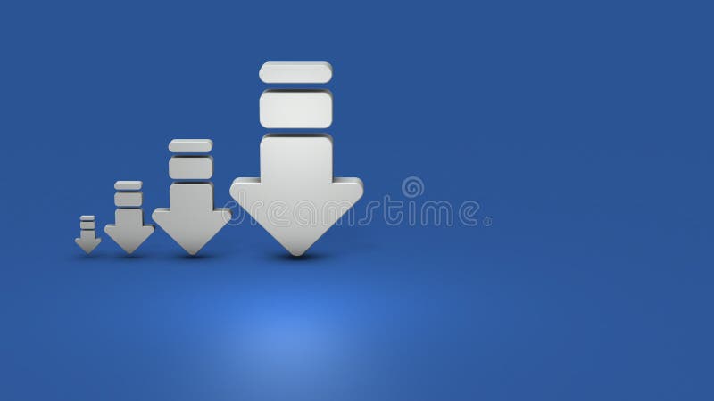 Downward Arrows that Gradually Increase in Size. Abstract Concept ...