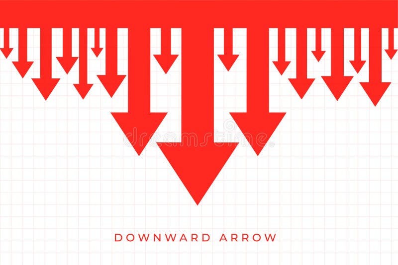 Business Downfall Arrow Showing Downward Trend Stock Vector ...