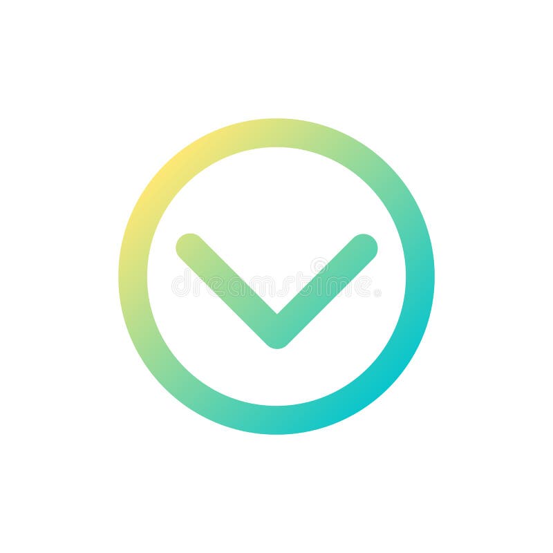 Downward Direction Button Pixel Perfect Flat Gradient Two-color Ui Icon Stock Vector ...
