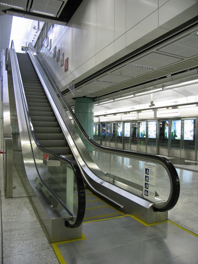 Metro station escalators stock image. Image of stair - 29724545