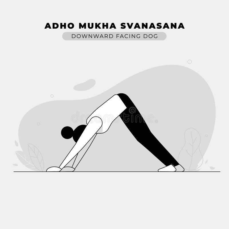 Dog Downward Facing Pose Stock Illustrations – 425 Dog Downward Facing ...