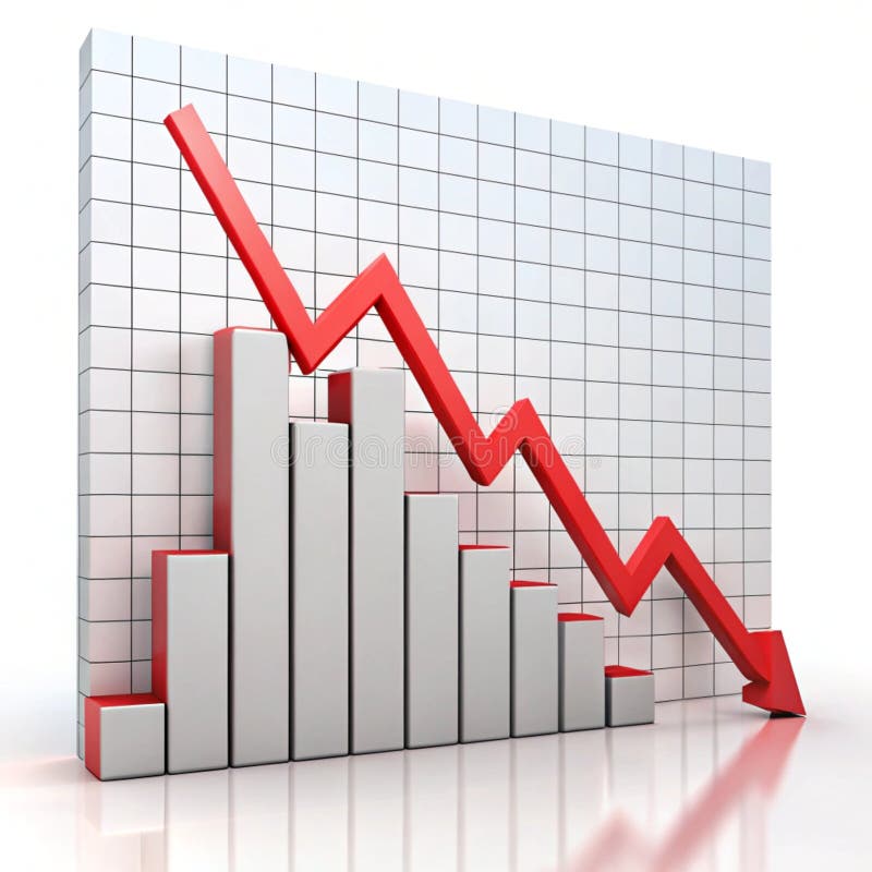 Downward graph chart stock illustration. Illustration of drawing ...
