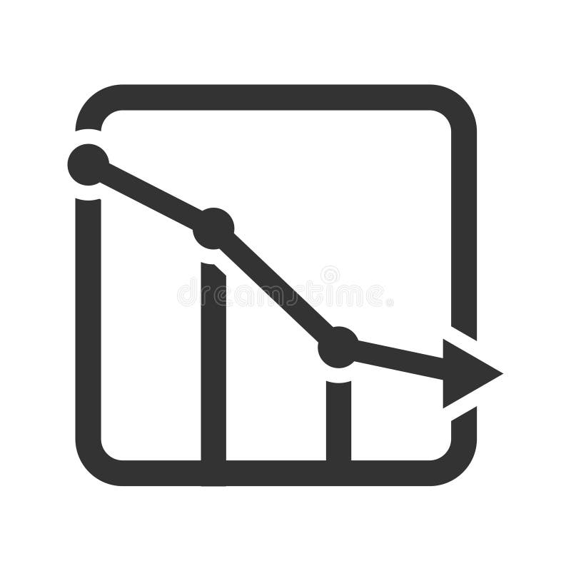 Downward Graph. Flat Vector Icon Stock Vector - Illustration of ...